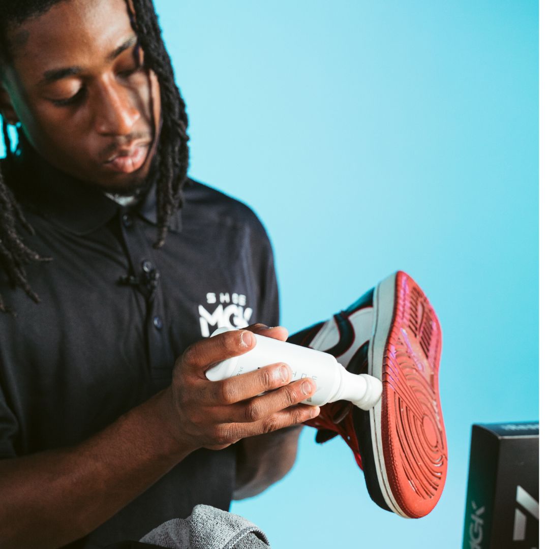 How to Clean Air Jordan 1 Blue, Black, and White | Shoe MGK